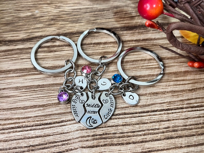 3 Sisters Keychain Big Sis Mid Sis Lil Sis Keychain Big - Etsy