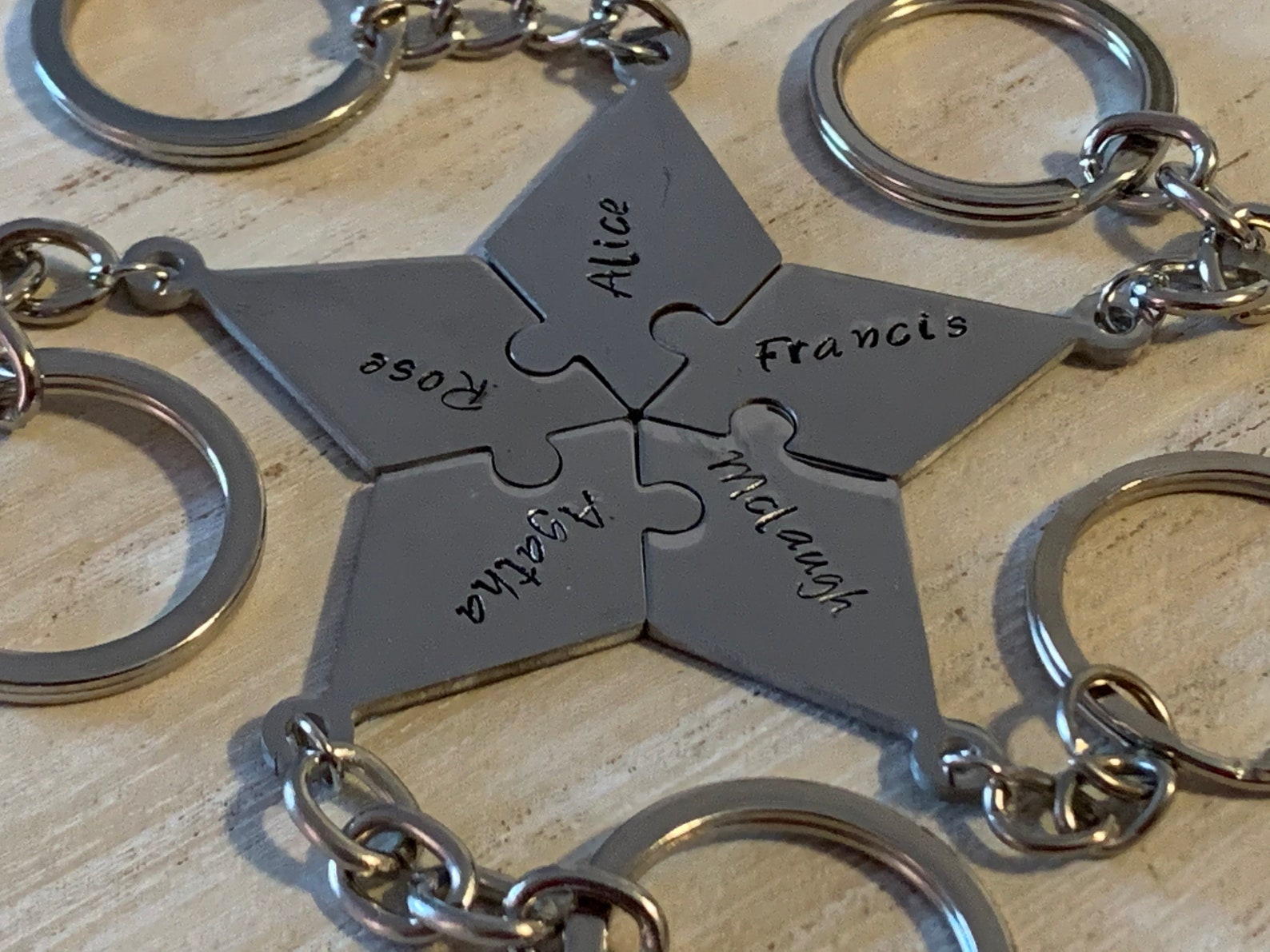 Star Puzzle Hand Stamp Set of 5 Set of 6 Group Puzzle Piece - Etsy