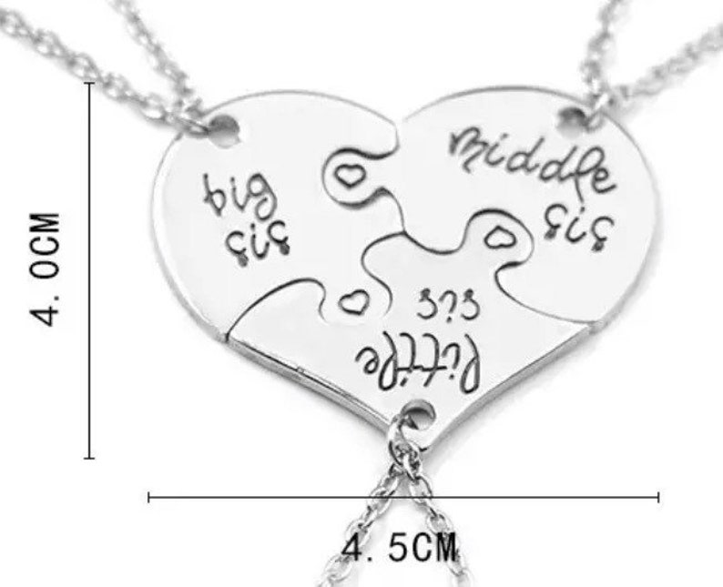 Small letters Personalize Forever 3 Piece Puzzle Necklace | Etsy