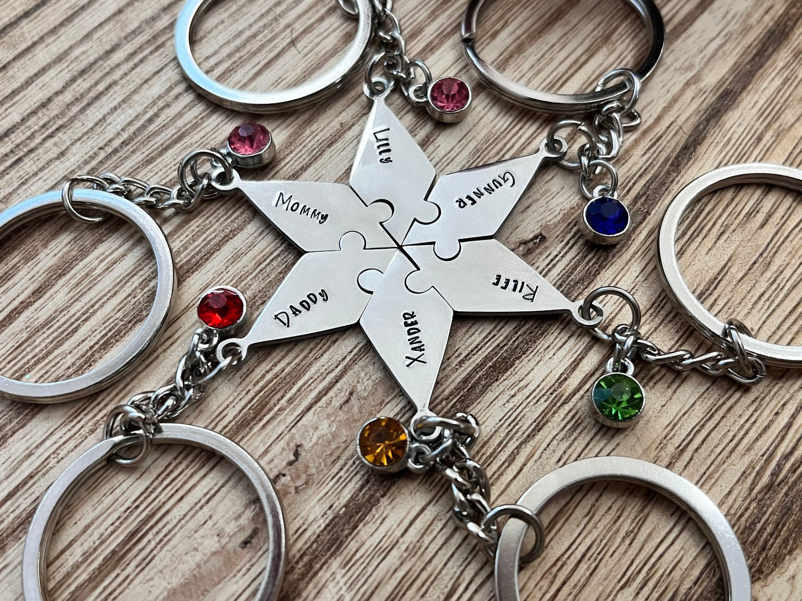 Star Puzzle Hand Stamp Set of 5 Set of 6 Group Puzzle Piece - Etsy