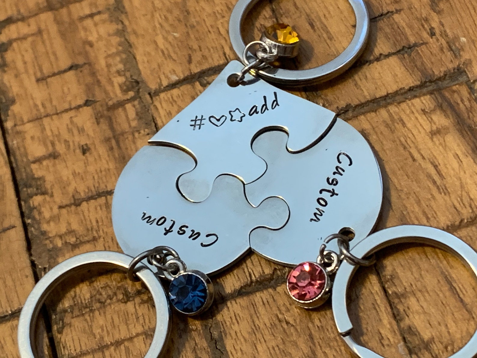 Sister Gift - 3 Piece Puzzle Keychain Set, Three Keyring Set, Sibling ...