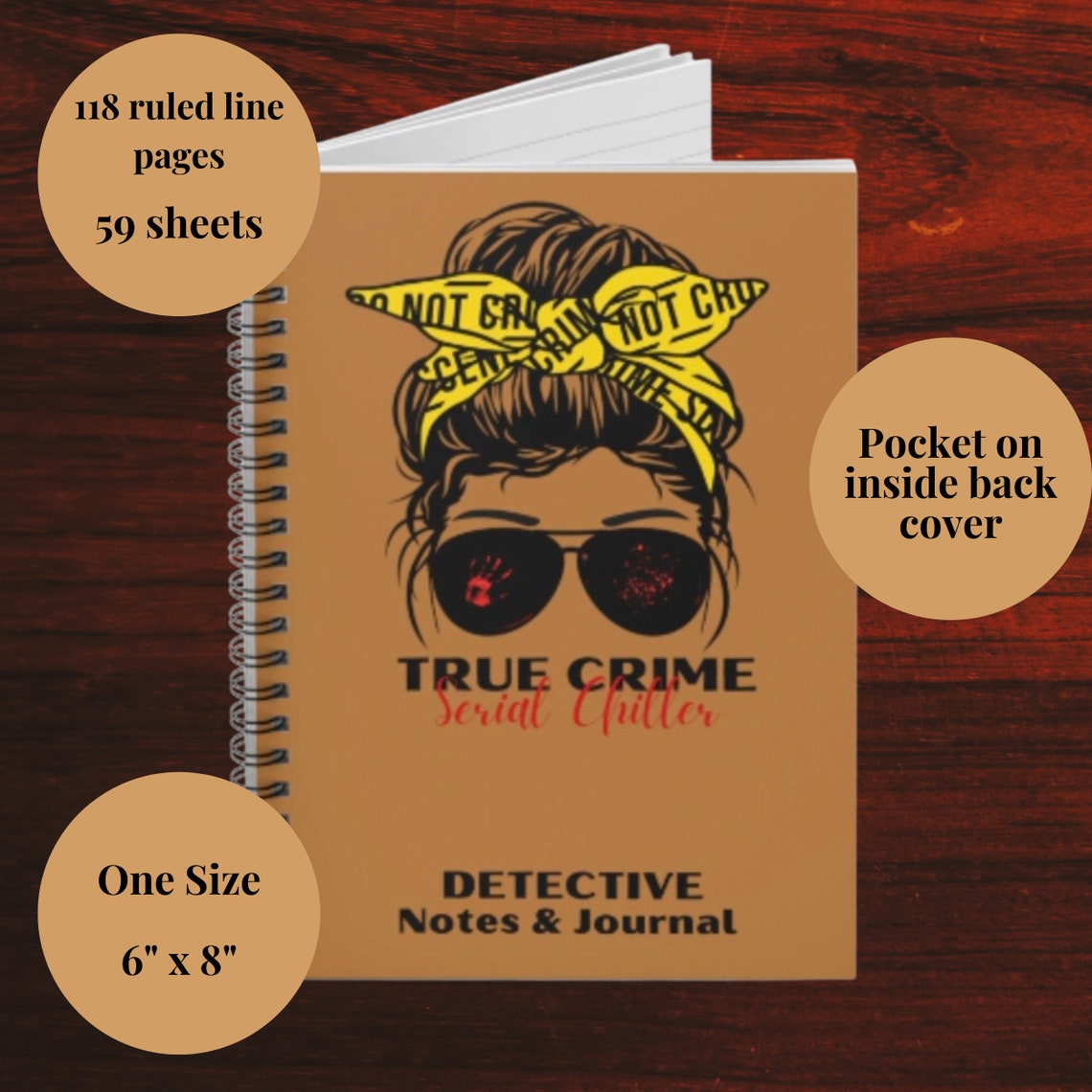 True Crime Serial Chiller Spiral Notebook Ruled Line Journal Gift for ...