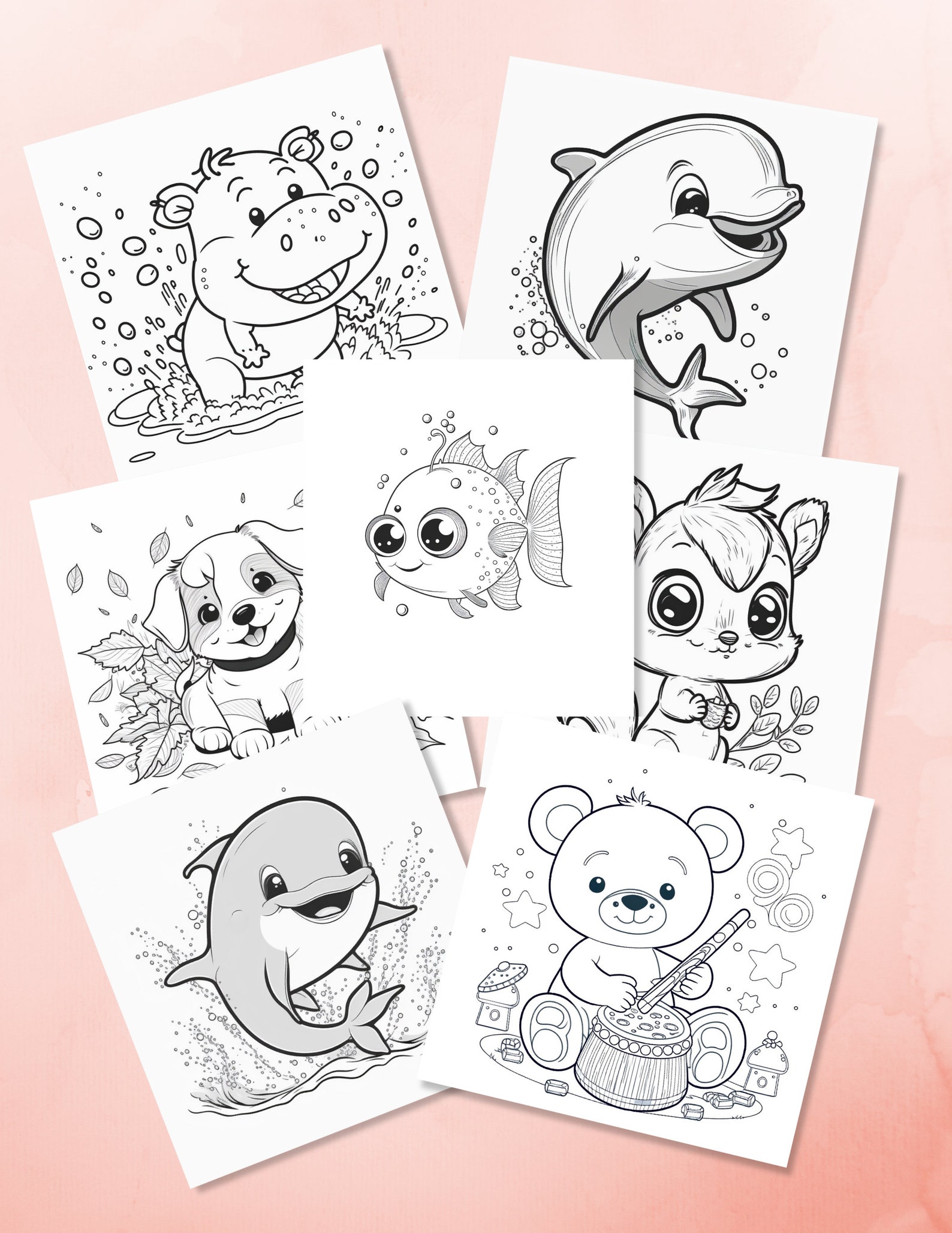 Cute Baby Animals Digital Download, Printable Coloring Book, 30 Pages ...