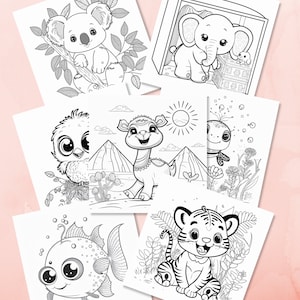 Cute Baby Animals Digital Download, Printable Coloring Book, 30 Pages ...