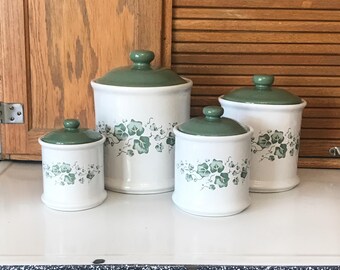 Vintage Corelle Callaway Ivy Ceramic Canister Set of 4 - Etsy