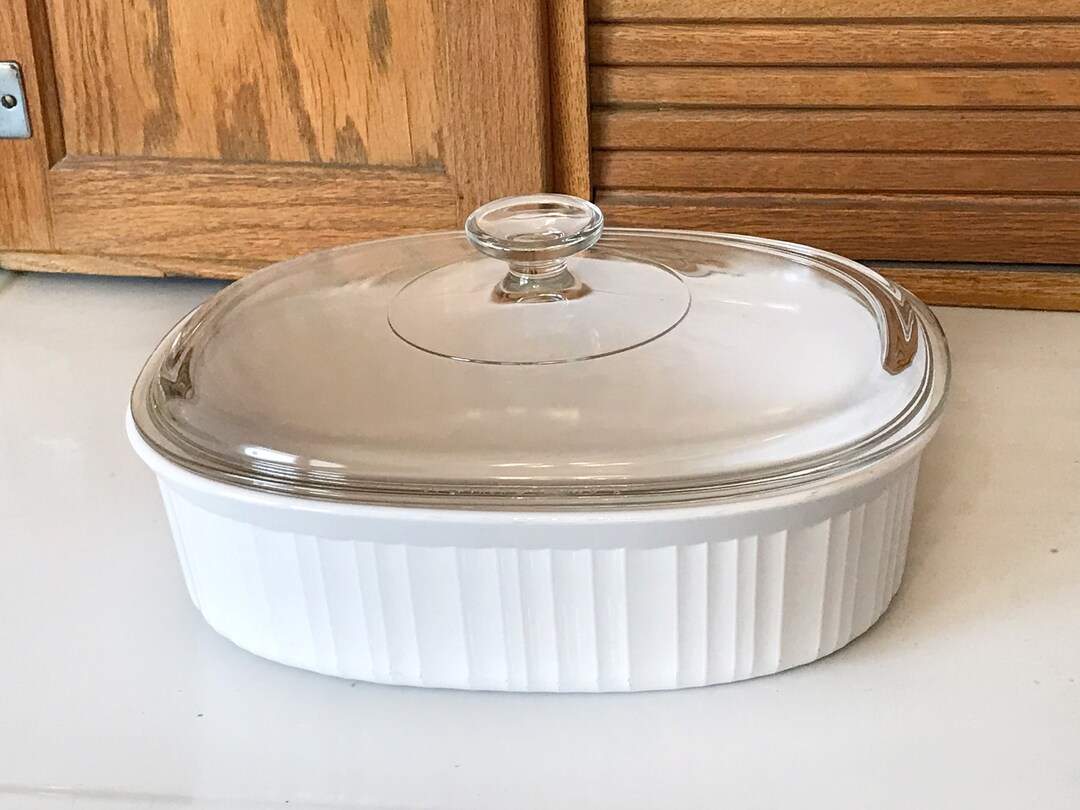 Corningware French White Oval Casserole Dish With Lid F-2-B - Etsy