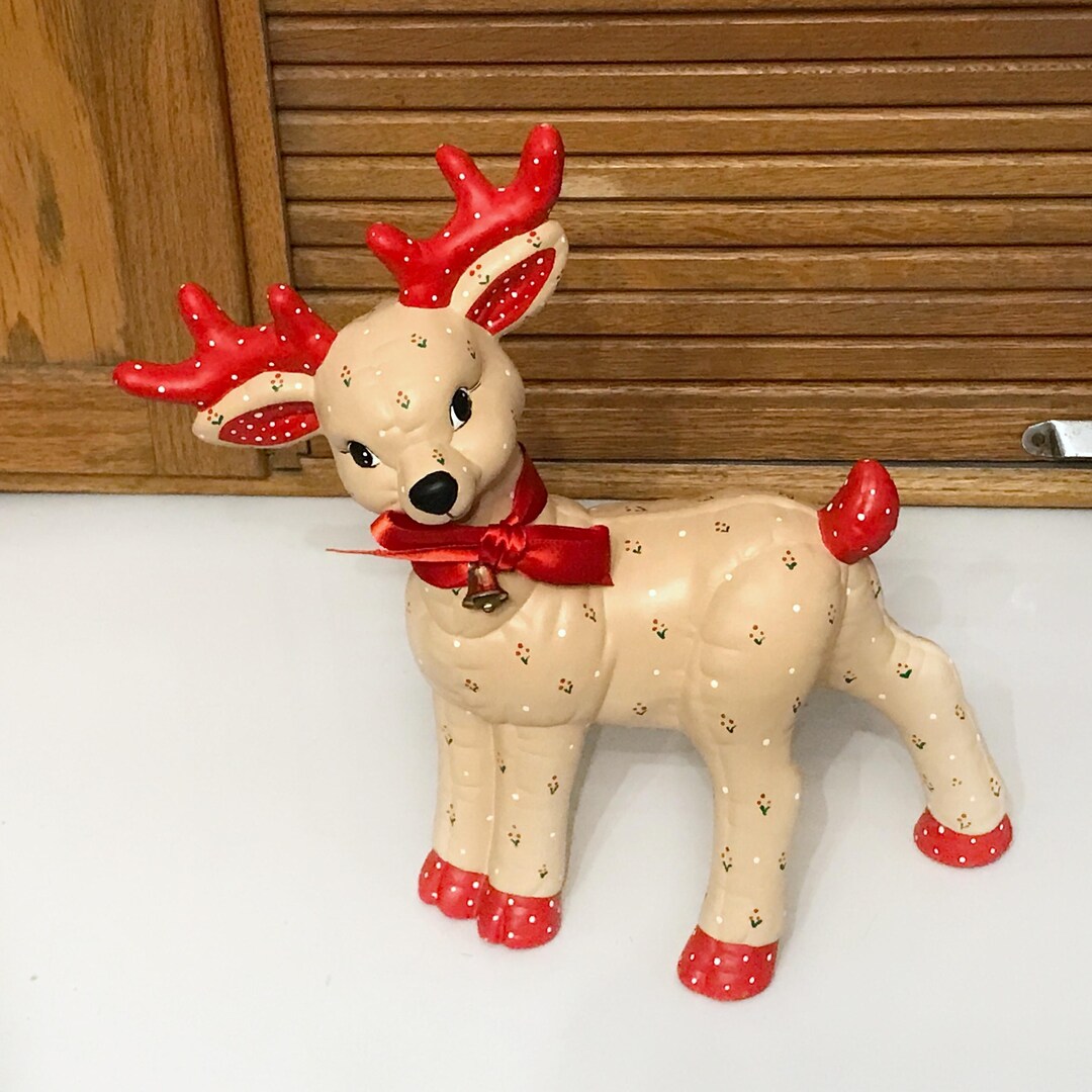 Kimple Ceramic Reindeer - Softy Christmas Reindeer - Vintage Holiday ...