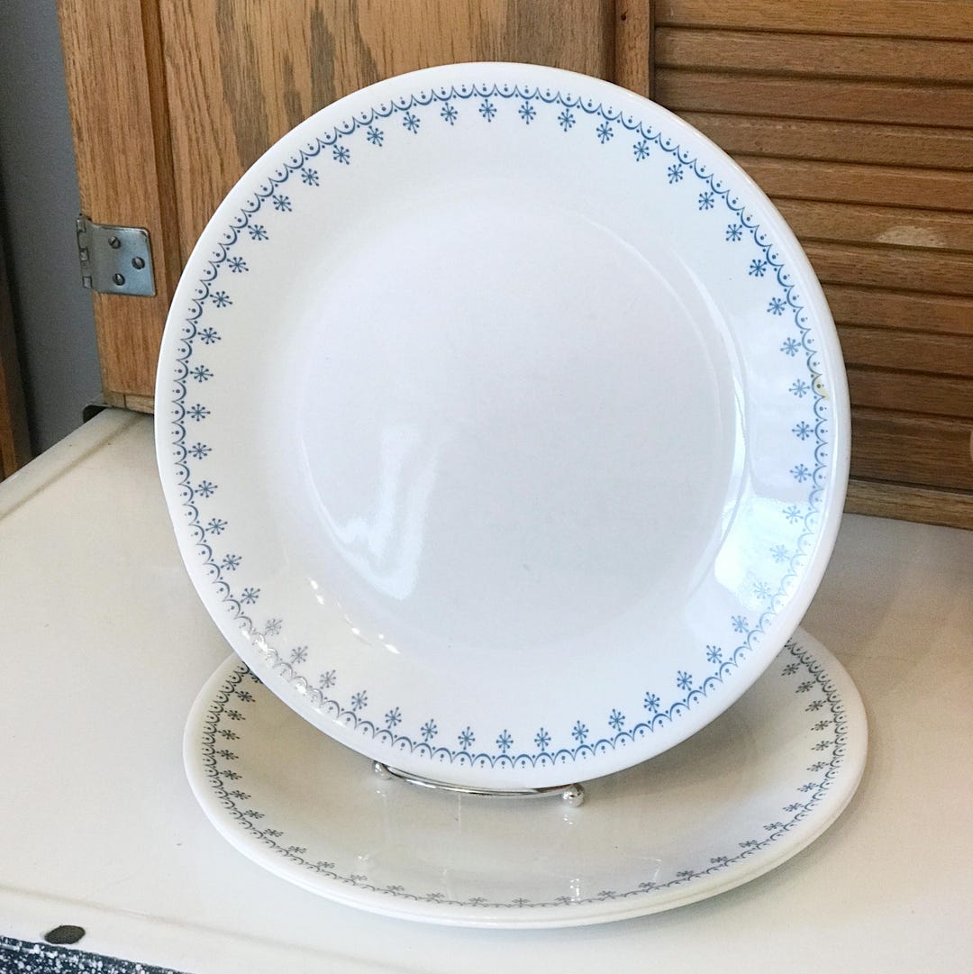 Corelle Snowflake Blue Dinner Plates - Set of 3 - 10 1/2" - Corelle ...