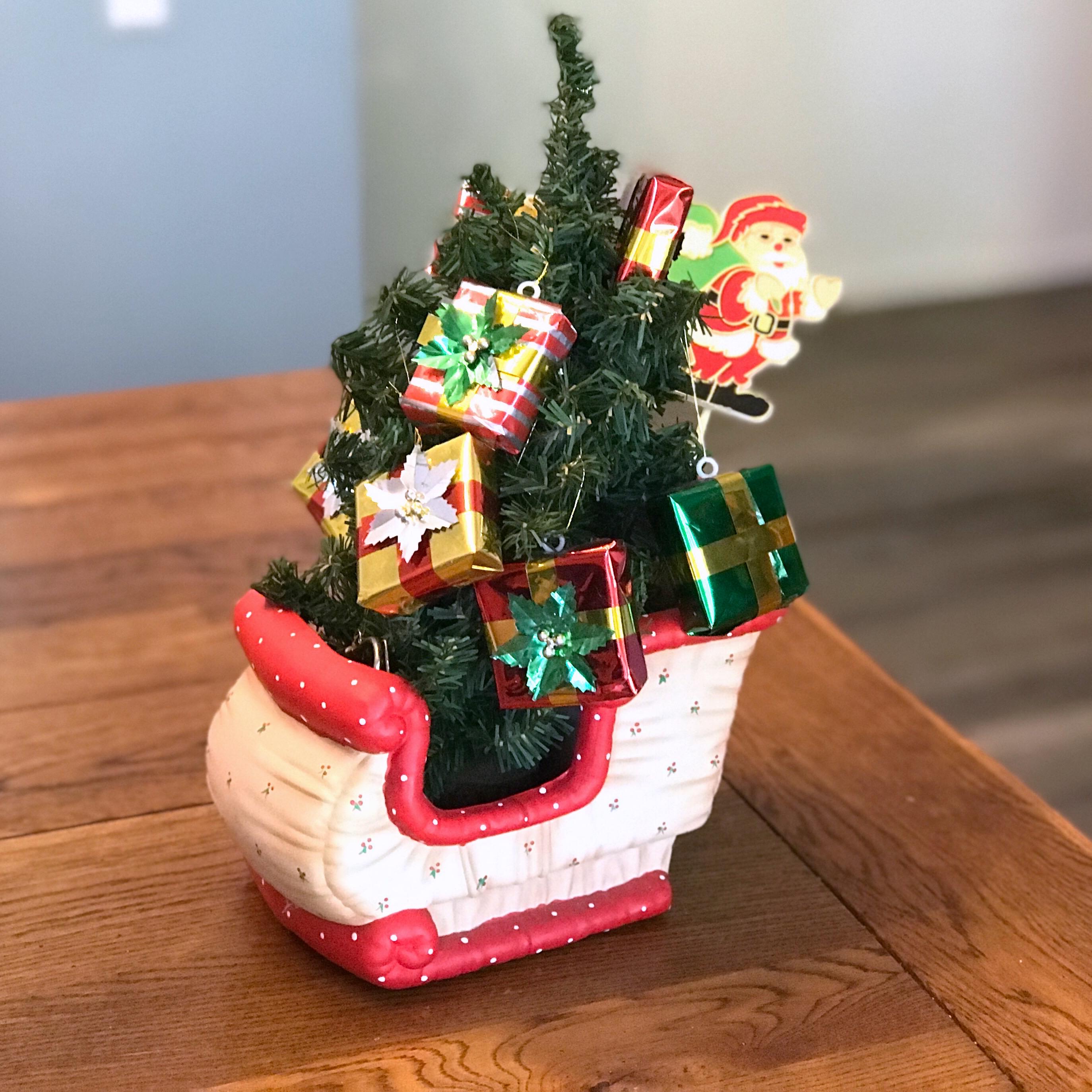 Vintage Kimple Large Ceramic Santa Sleigh With Mini Christmas Tree - Etsy