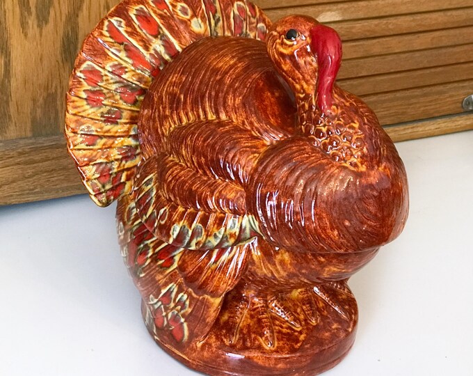Vintage Atlantic Mold Ceramic Turkey Cookie Jar - Hand Painted - Large ...
