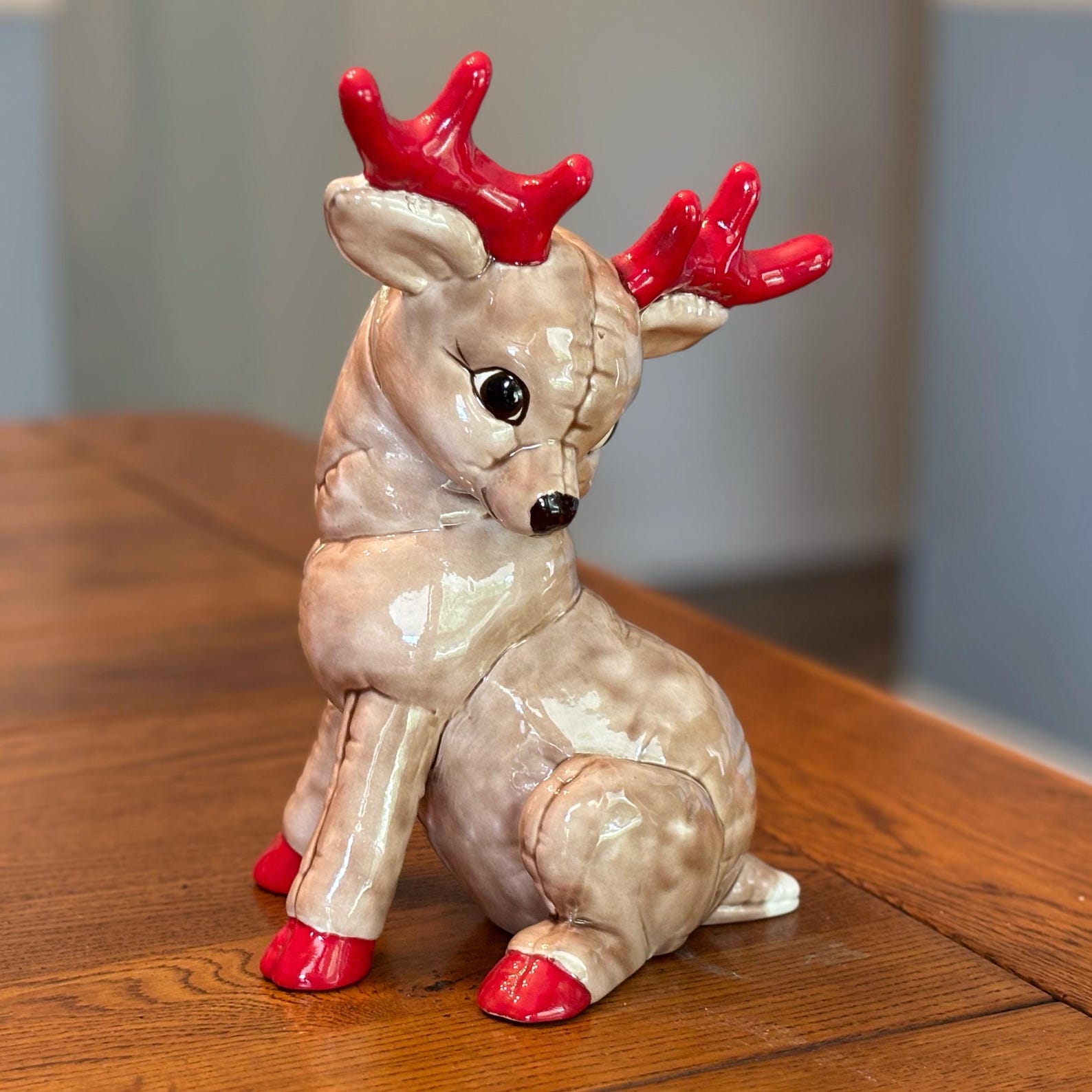 Vintage Kimple Christmas Reindeer - Quilted Look - Ceramic Holiday ...