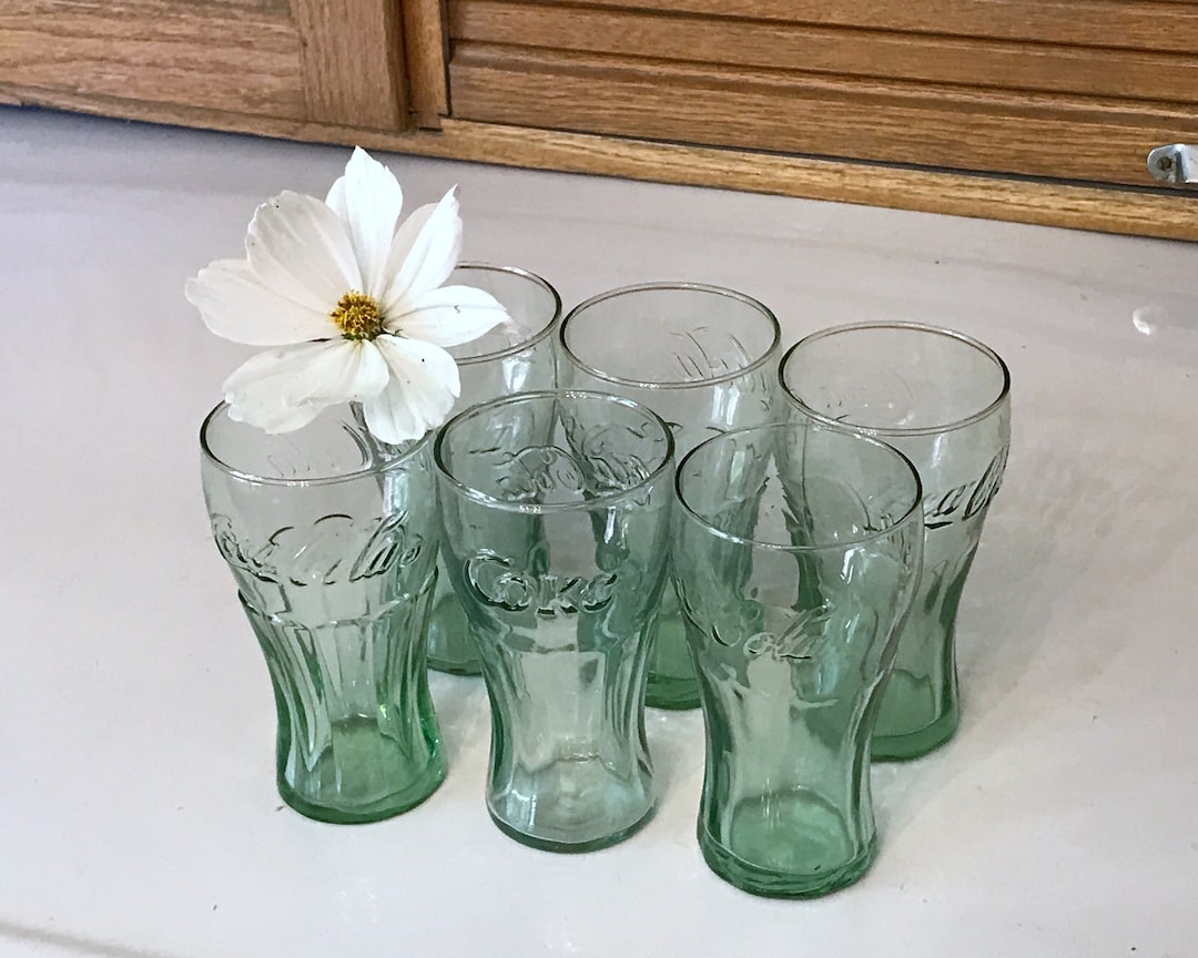 Vintage Mini Green Coca-cola Glasses by Libbey - Soda Fountain Coke ...