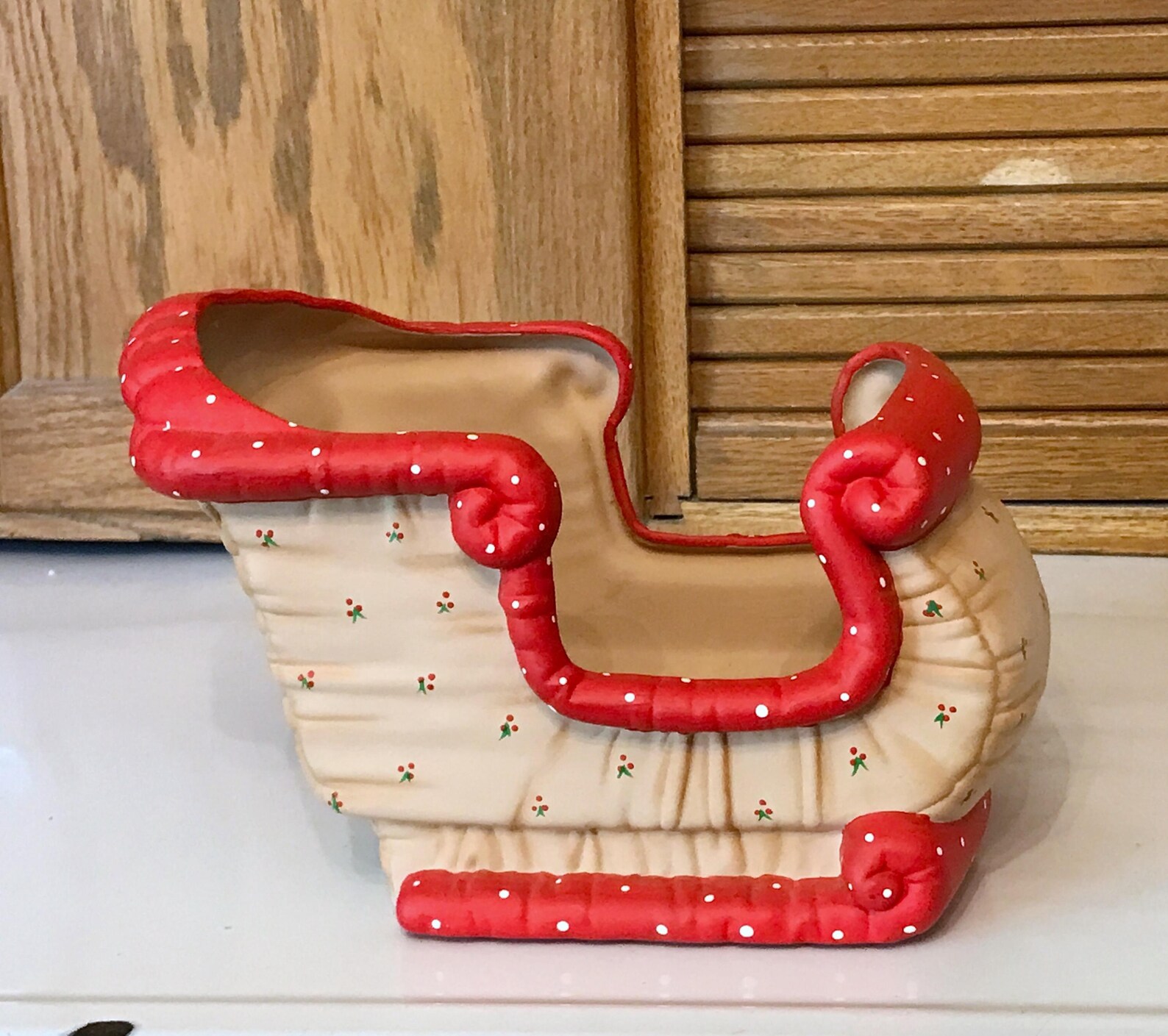 Vintage Kimple Large Ceramic Santa Sleigh With Mini Christmas Tree - Etsy