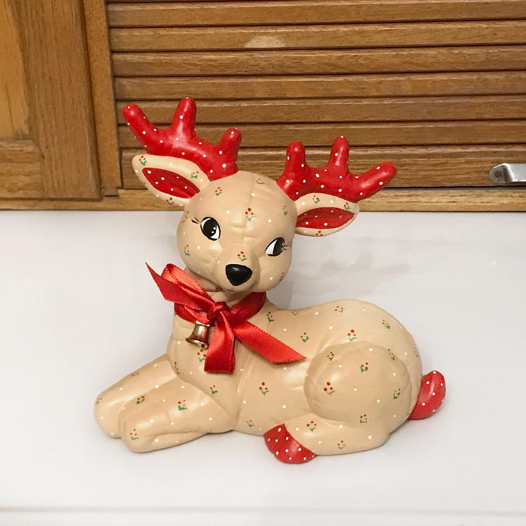 Kimple Ceramic Reindeer - Softy Christmas Reindeer - Vintage Holiday ...