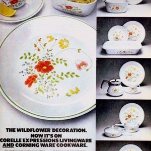 Vintage Corelle Dinner Set for 2 Wildflower Dishes 12 Pieces Corelle ...