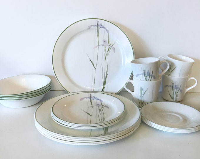 Corelle Shadow Iris Dinnerware Set for 4 20 Pieces Vintage Corelle - Etsy