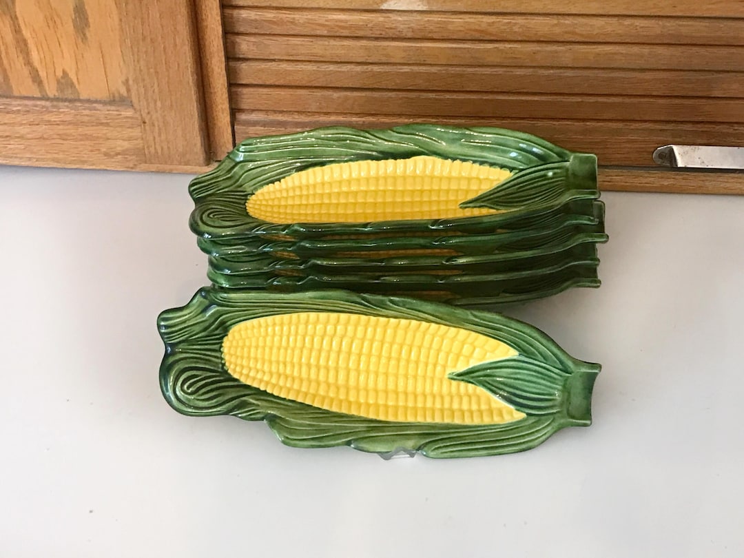 Vintage Ceramic Corn on the Cob Serving Plates - Set of 6 - Corn on the ...
