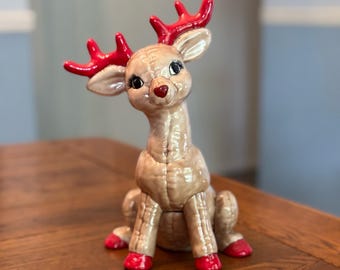 Vintage Kimple Christmas Reindeer - Quilted Look - Ceramic Holiday ...