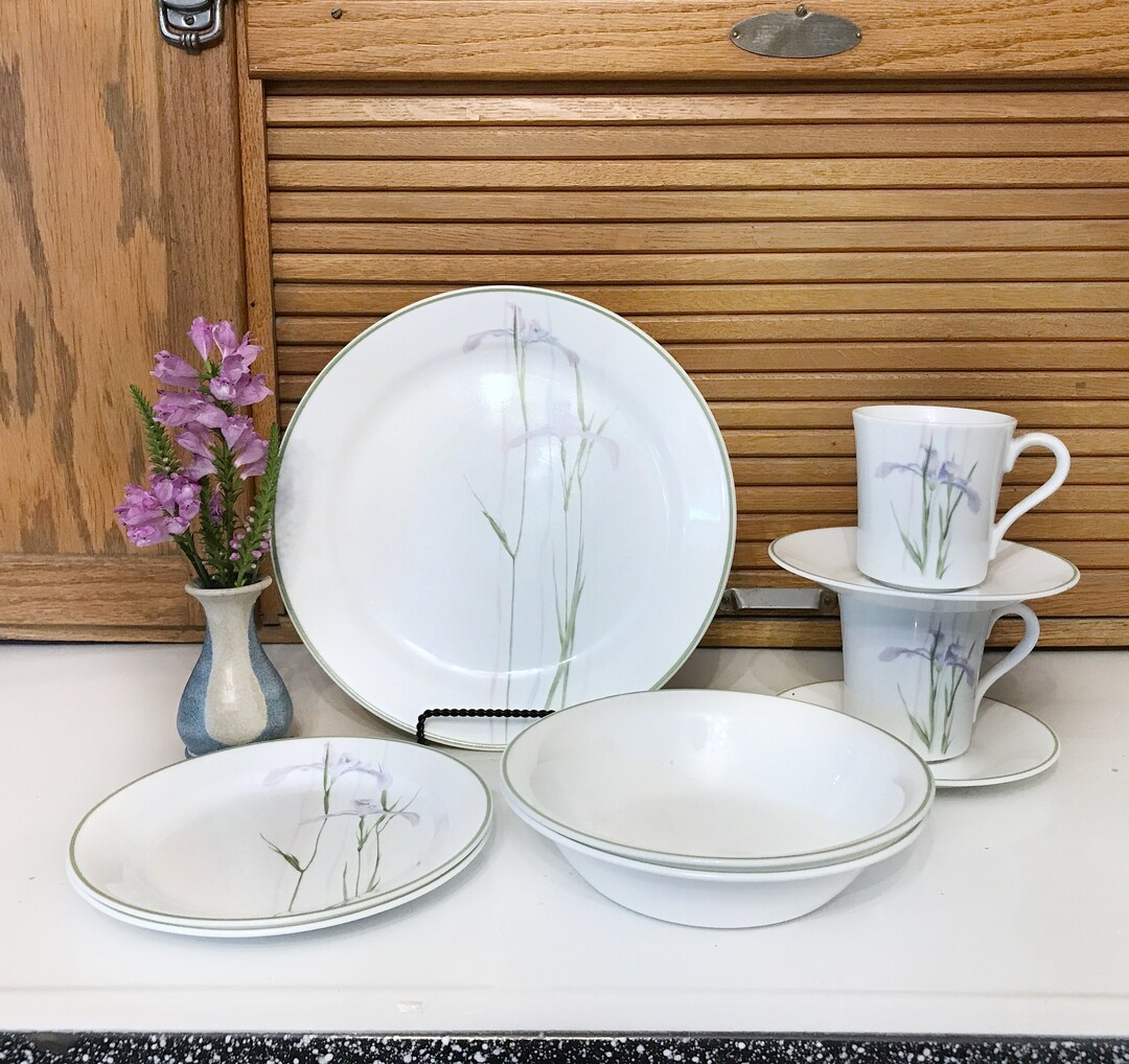 Corelle Shadow Iris Dinner Set for 2 10 Pieces Corelle Dinnerware - Etsy