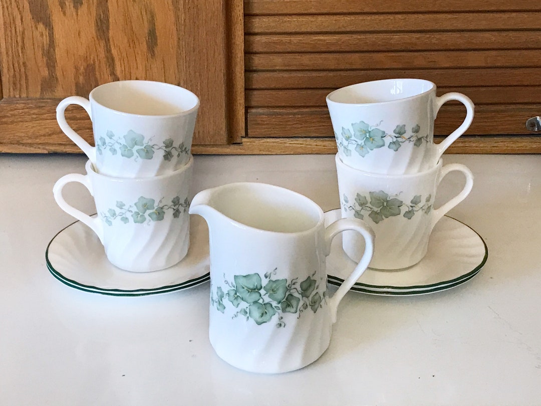Corelle Callaway Ivy Cup, Saucer and Creamer Set - 9 Pieces - Etsy