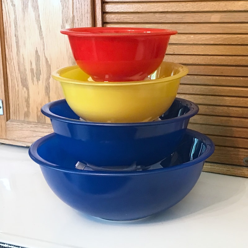 Rainbow Pyrex Bowls - Etsy