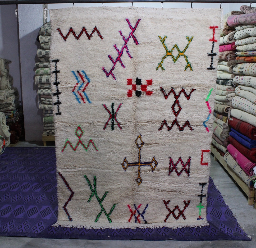 1a20_super Vintage Moroccan Carpet _ Azilal Carpet Berber Handmade ...