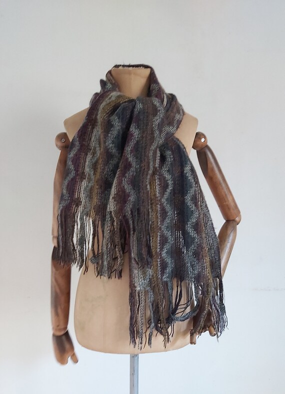 80s Missoni Zig-zag pattern long wool mohair acrylic … - Gem