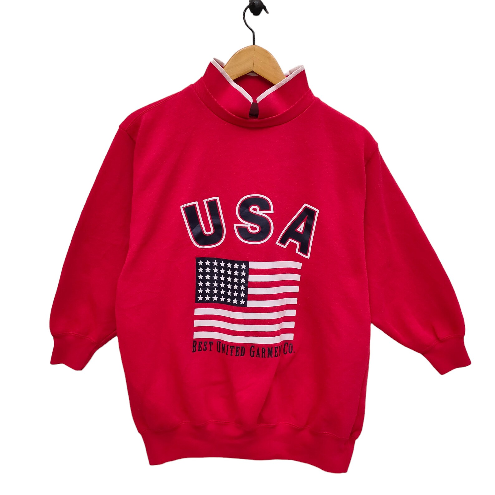 American Flag Sweatshirt Vintage USA Best United Garment Sweater Jumper ...