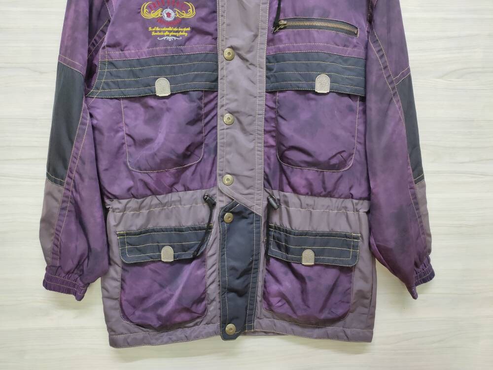 Snow Jacket Vintage 90s Color Block Jacket Skiwear Hoodie Winter Jacket ...