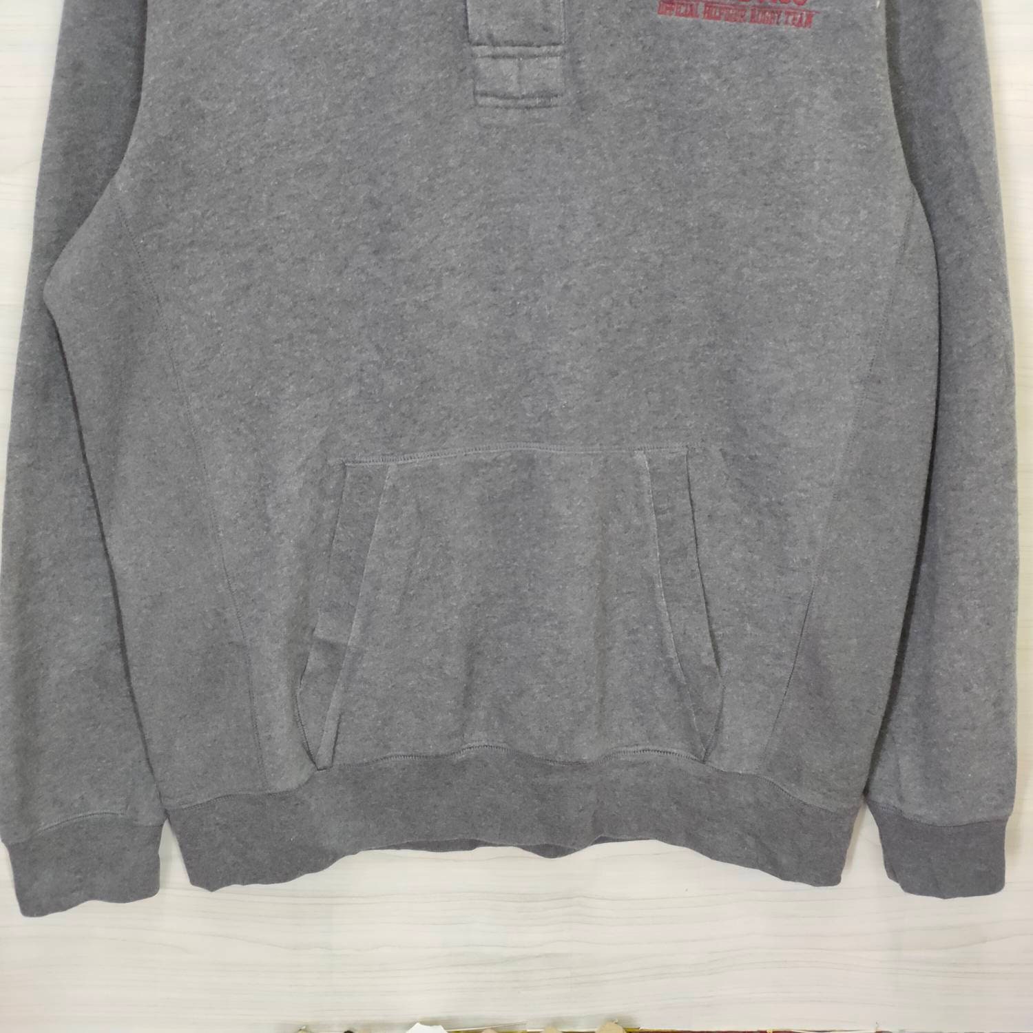 Tommy Hilfiger Rugby Team Gray Sweater Activewear Long Sleeve Pullover ...