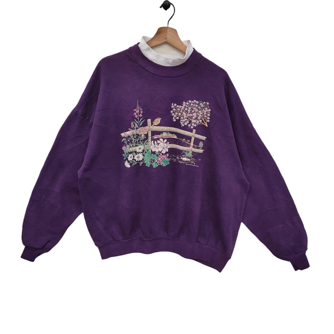 90s J.macinally Sweatshirt Animal Print Large Vintage Jerzees Sweater ...