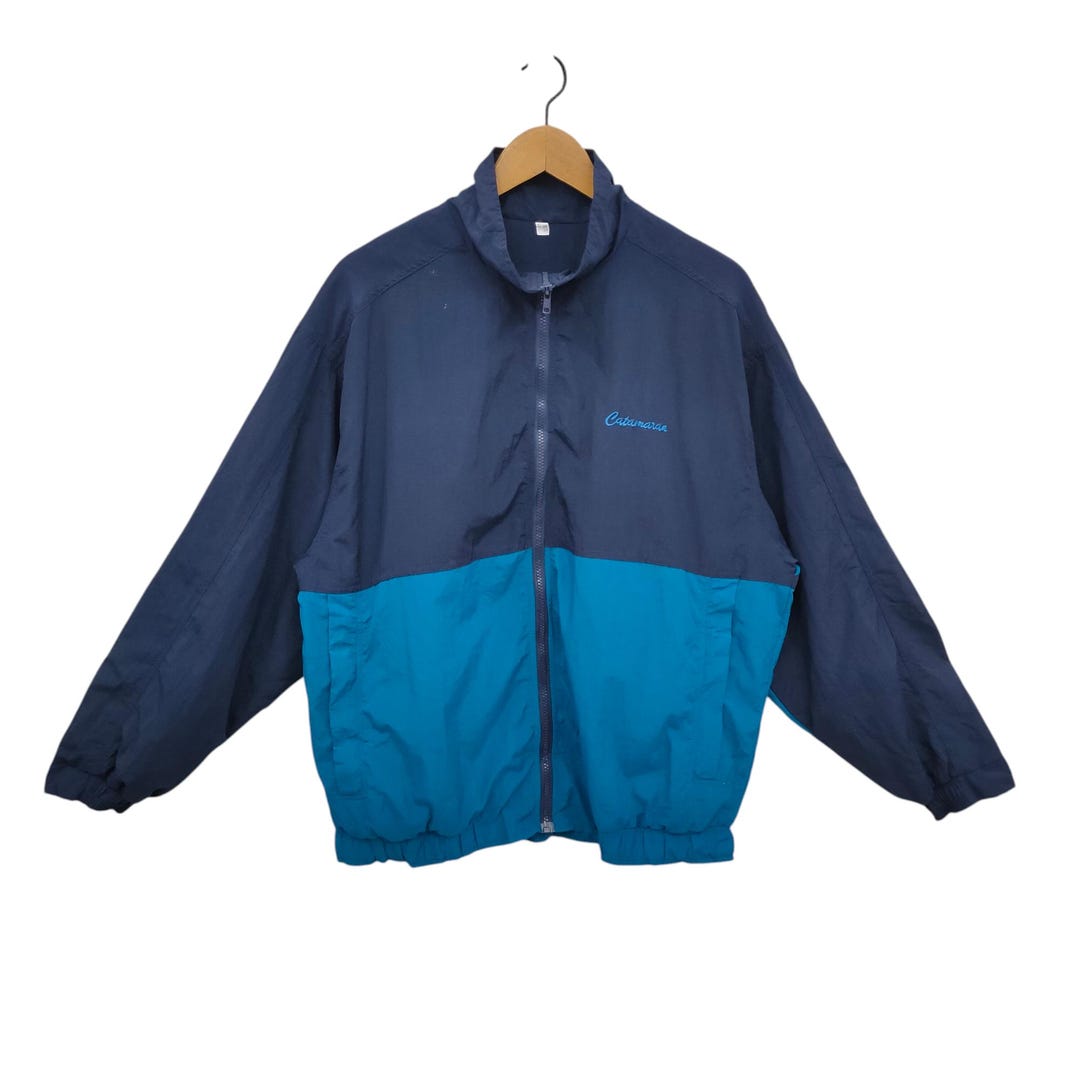 Y2K Color Block Jacket Large Vintage 90s Multicolor Jacket Sweater ...