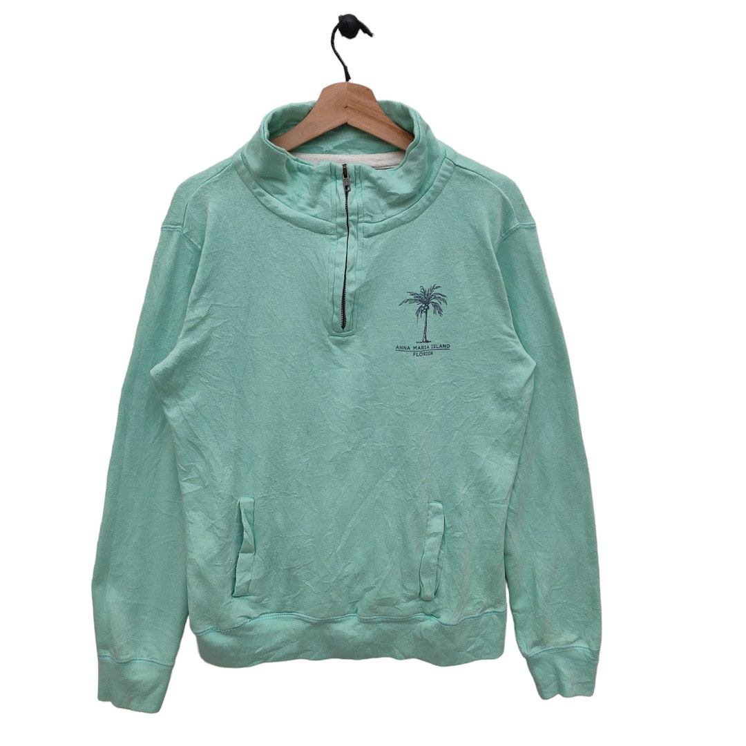 Anna Maria Island Souvenir Sweater Quarter Zip Large Vintage MV Sport ...