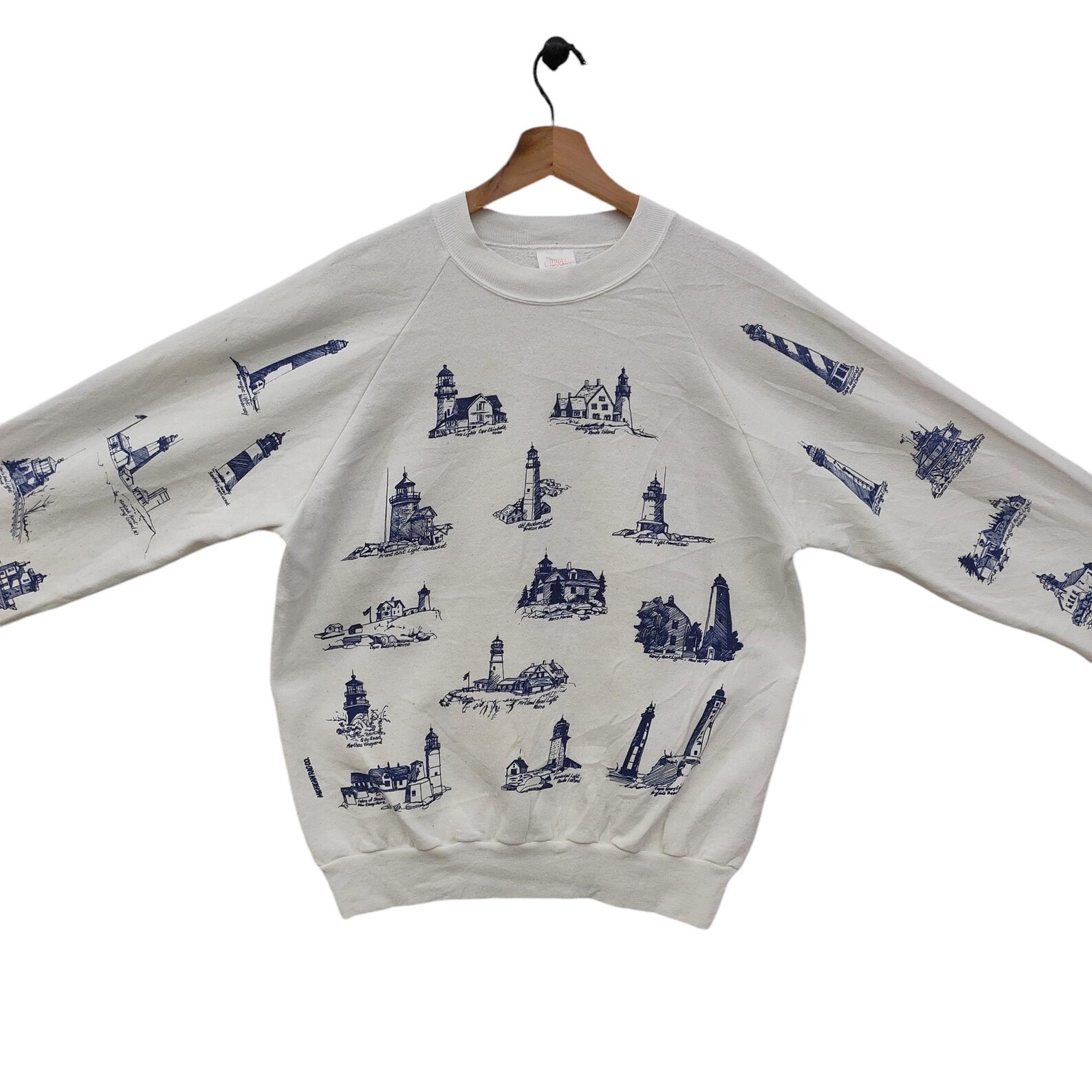 80s Michigan Lighthouses Sweatshirt Vintage Cape Cod Sweater Jumper ...