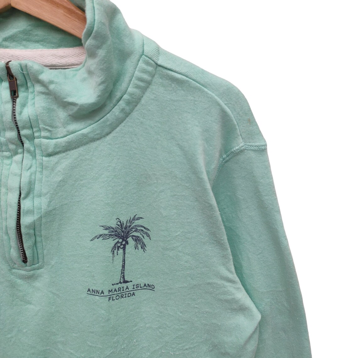 Anna Maria Island Souvenir Sweater Quarter Zip Large Vintage MV Sport ...