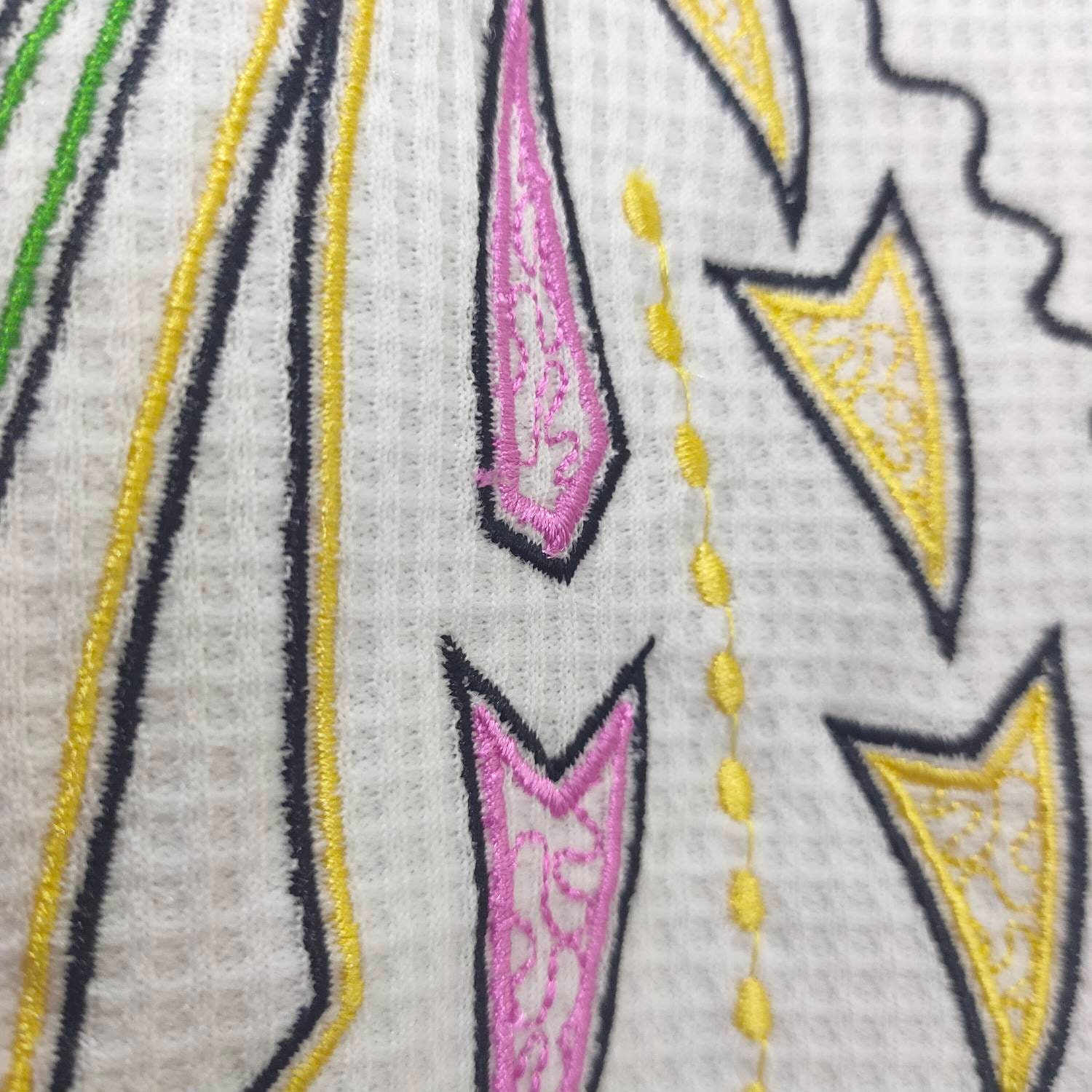 Abstract Geometric Art Embroidery Multicolor Pop Art Neon Floral ...