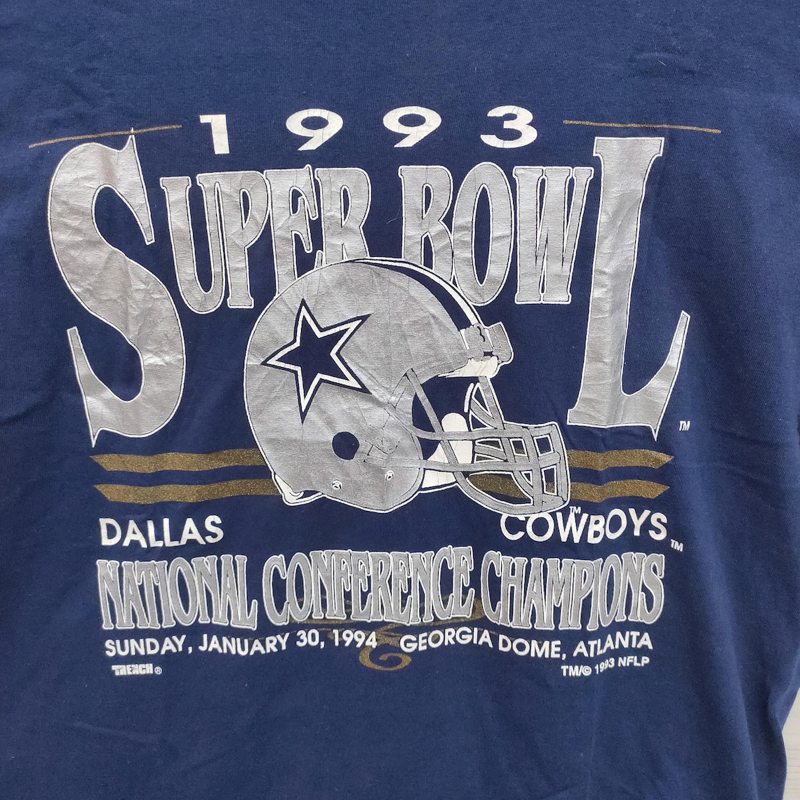 90s Dallas Cowboys , 1993 NFLP , Vintage Trench Ultra Tee , Made in USA ...