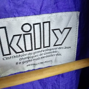 KILLY Ski Jacket Vintage 90s Killy by Asics Skiing Hoodie Over Coat ...