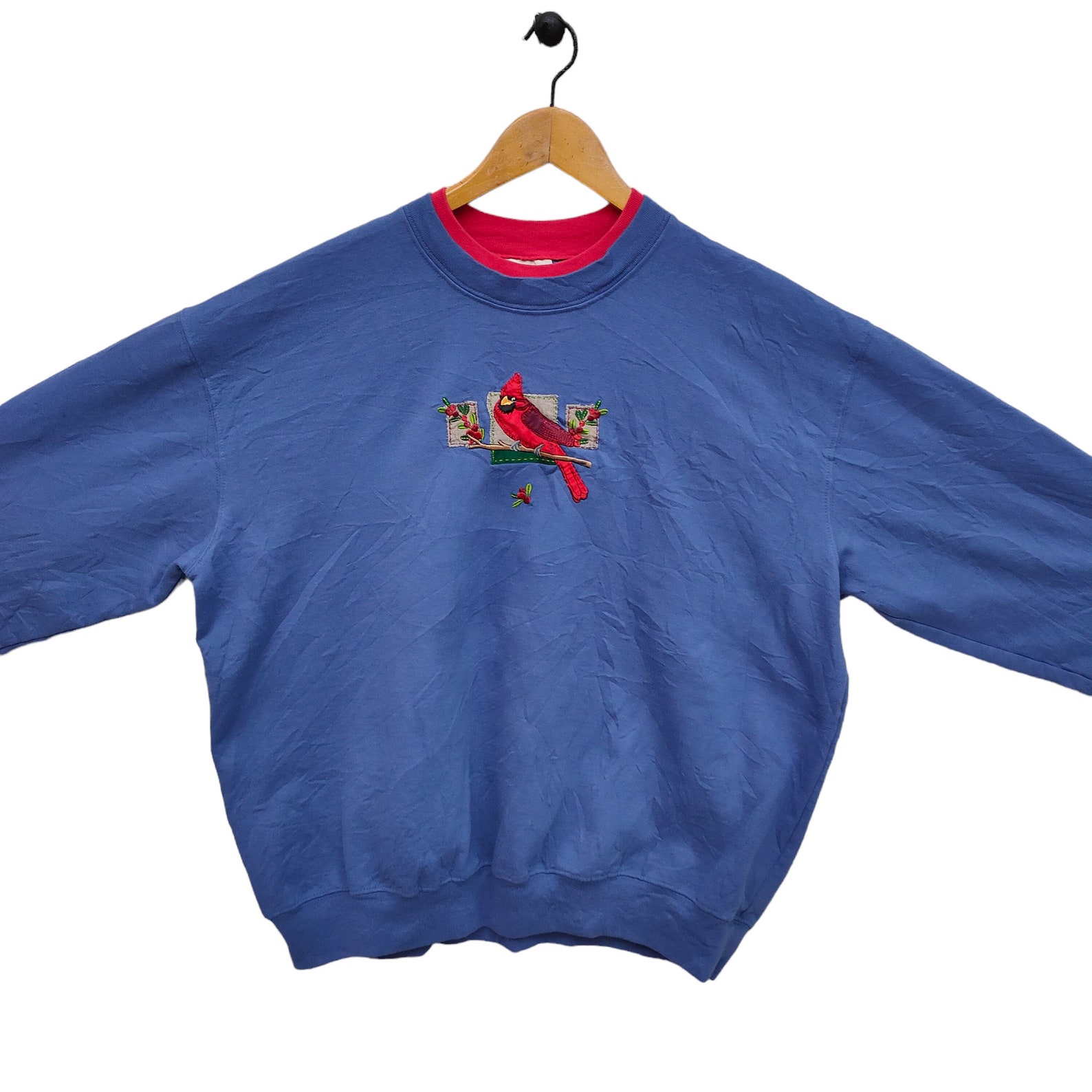 Top Stitch by Morning Sun Floral Sweatshirt Vintage Cardinal Bird ...