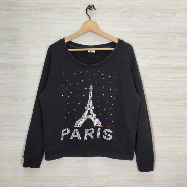 Black Paris Sweatshirt - Etsy