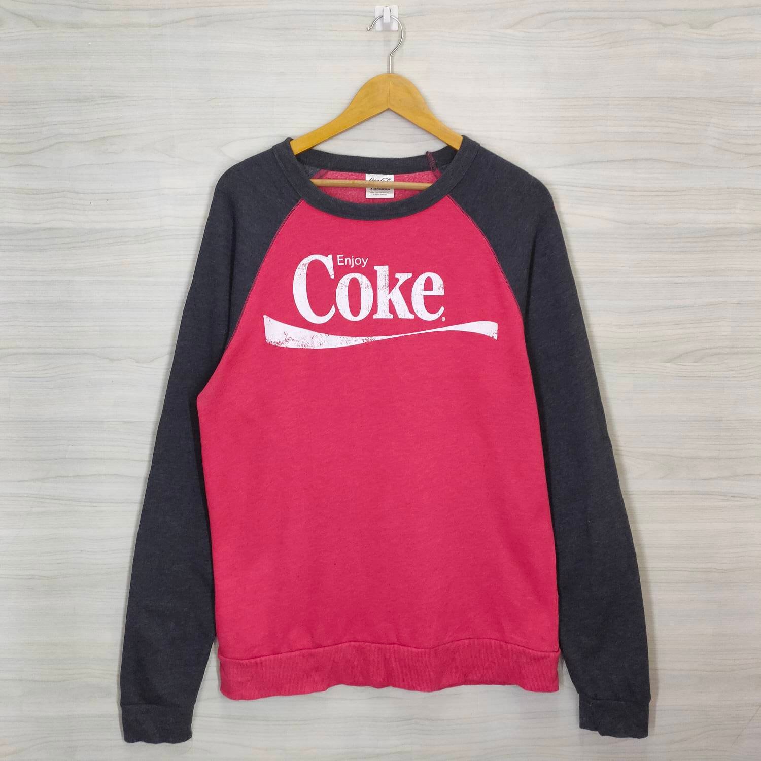 COCA COLA Crewneck Raglan Vintage 90s Coca Cola Sweatshirt Spellout ...