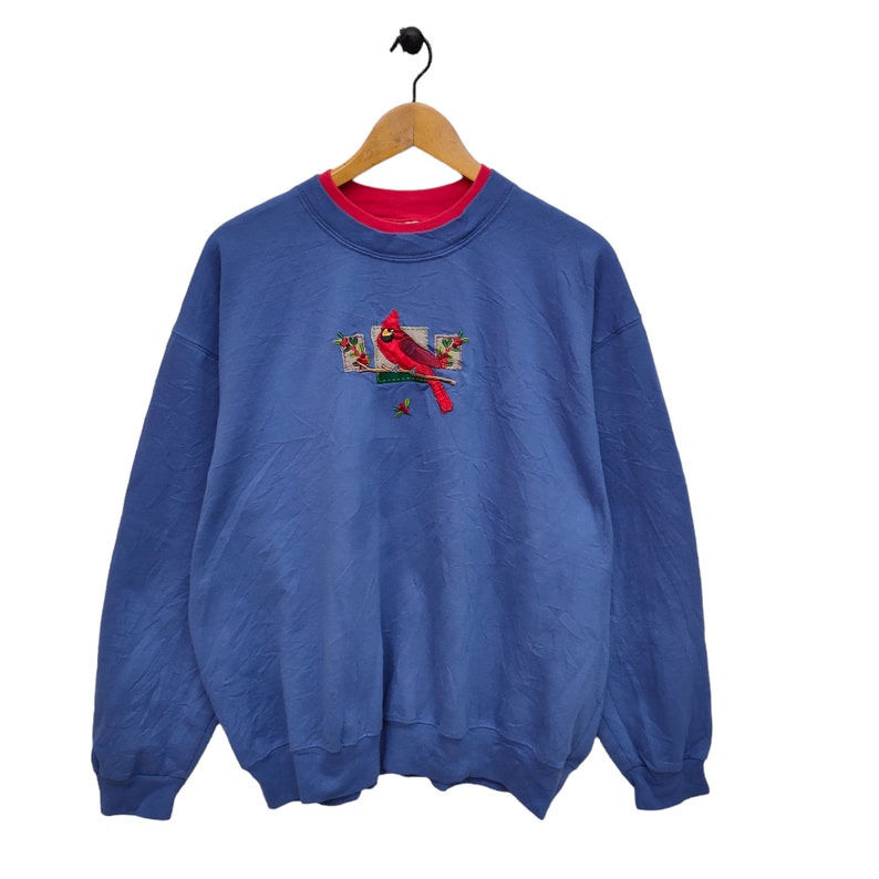 Top Stitch by Morning Sun Floral Sweatshirt Vintage Cardinal Bird ...