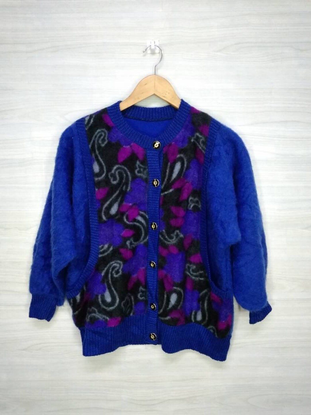 Colorful Sweater Vintage 90s Multicolor Colorblock Shirt Rainbow Long ...