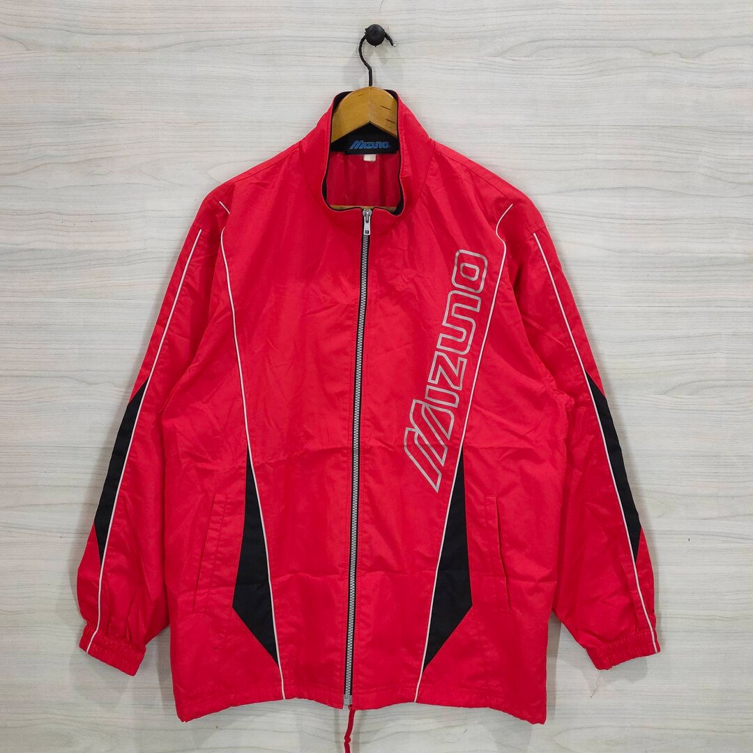 Vintage Mizuno Windbreaker Jacket Red Size L - Etsy