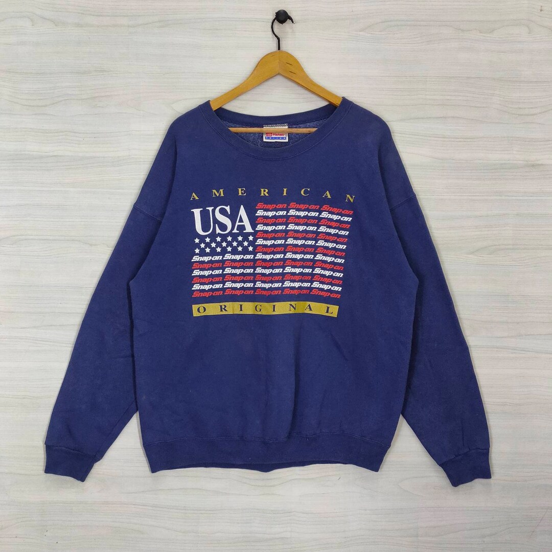 90s Snap-on Crewneck Sweatshirt Large Vintage American Original Sweater ...
