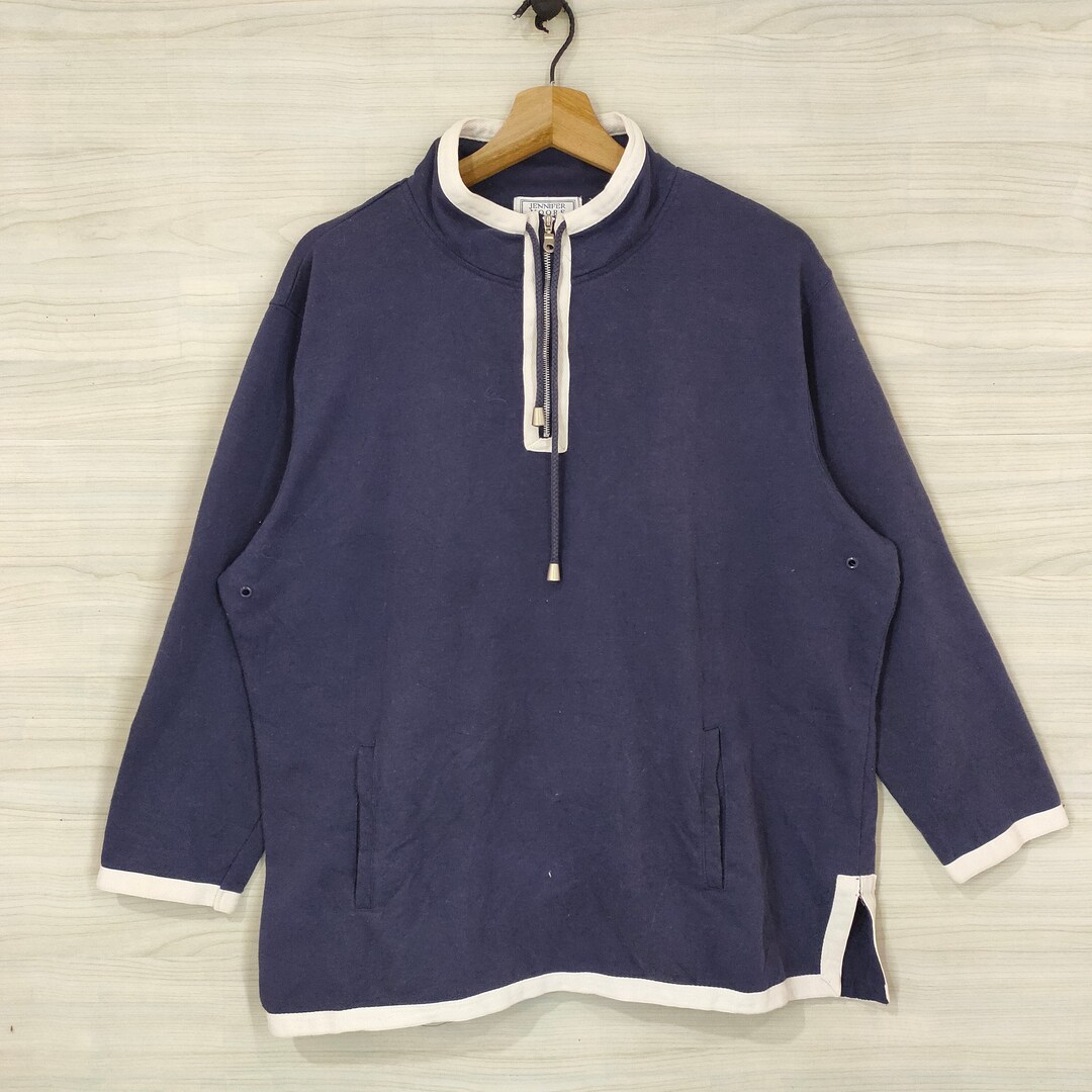 Jennifer Moore Quarter Zip Jumper Vintage Sweatshirt Sweater Pullover ...