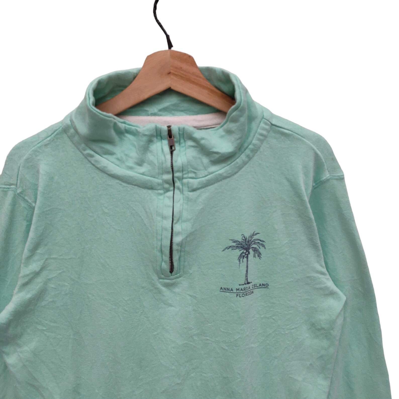 Anna Maria Island Souvenir Sweater Quarter Zip Large Vintage MV Sport ...