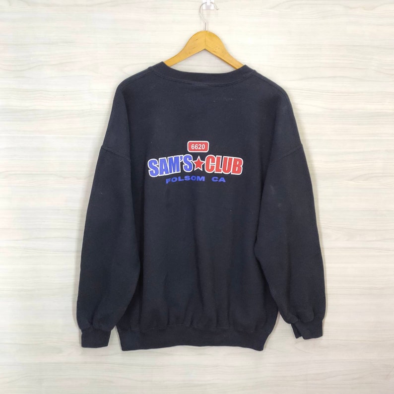 Sam's Club Crewneck Vintage Sweatshirt Sweater Jumper Pullover Black ...