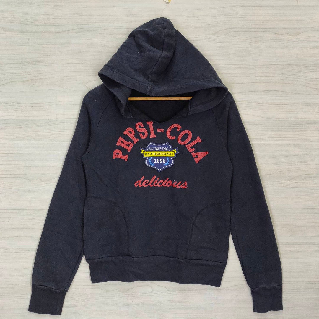 90s Pepsi Hoodie Sweater Vintage Cola Sweatshirt Jumper Black Womens ...