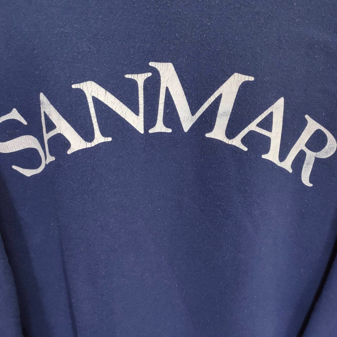 Sanmar Crewneck Largevintage Sanmar Sweatshirt Jumper Pullover Navy ...